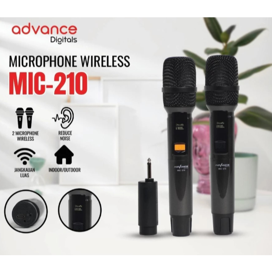 Jual Advance MIC-210 wireless microphone,mic wireless karaoke suara ...
