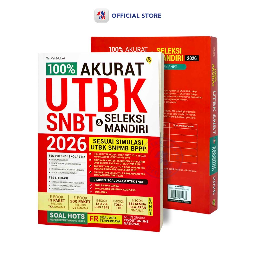 Jual Buku UTBK SNBT 2026 / 100% Akurat UTBK SNBT & Seleksi Mandiri 2026 ...