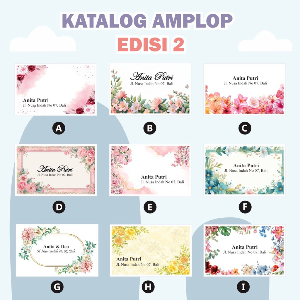 Jual Amplop kondangan aesthetic isi 50 pcs ADA PEREKAT GAMBAR 1 SISI ...