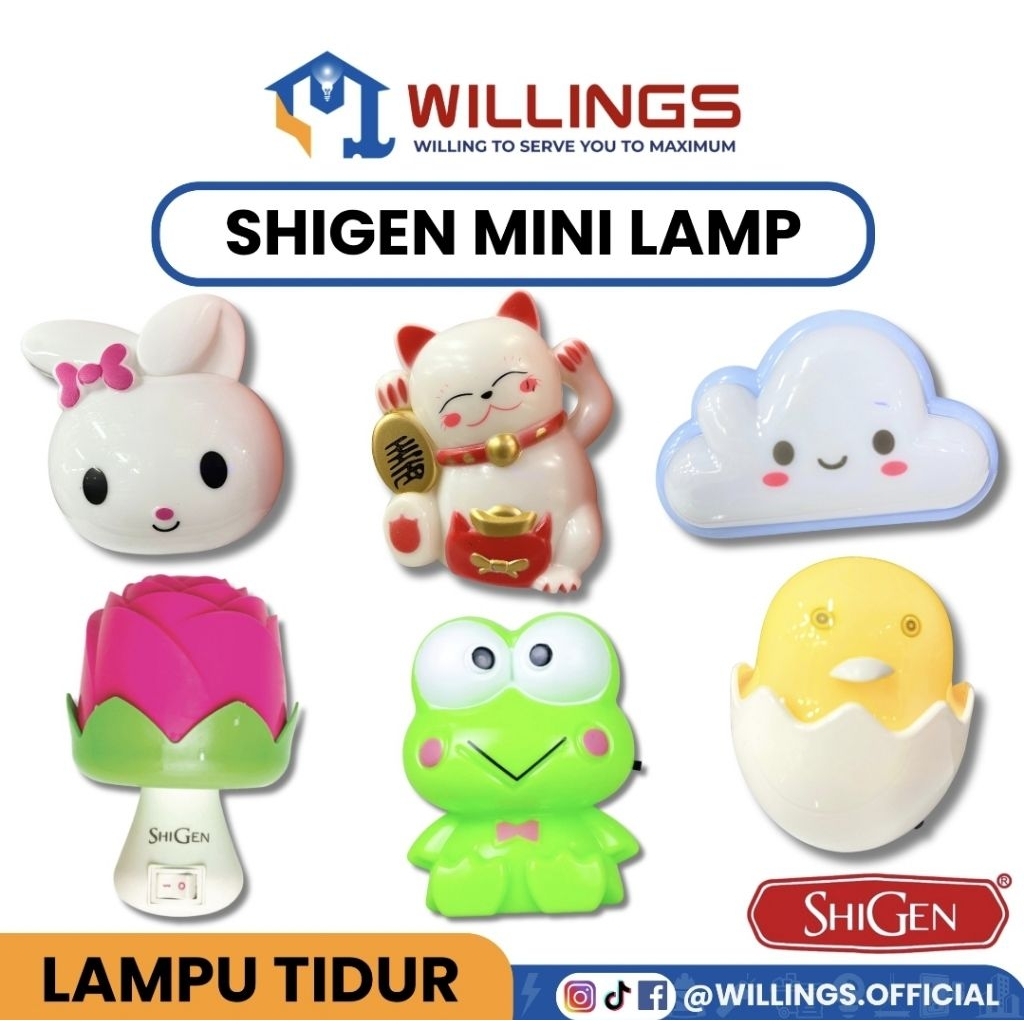 Jual WILLING - SHIGEN MINI LAMPU TIDUR KARAKTER CAHAYA PUTIH | Shopee ...