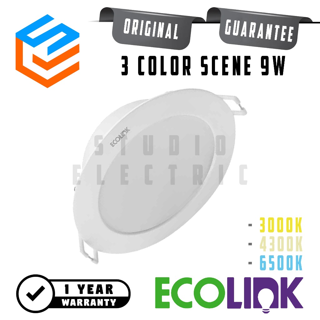 Jual Ecolink Lampu LED Downlight Scene Switch TriColor 3 Warna EDL190B ...