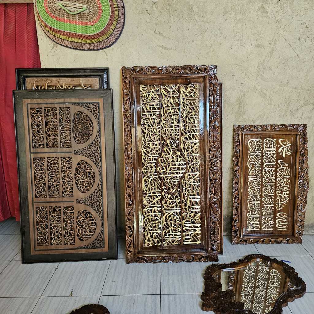 Jual Kaligrafi Ukiran Al Fatihah Custom Minimalis Modern Full Kayu Jati ...