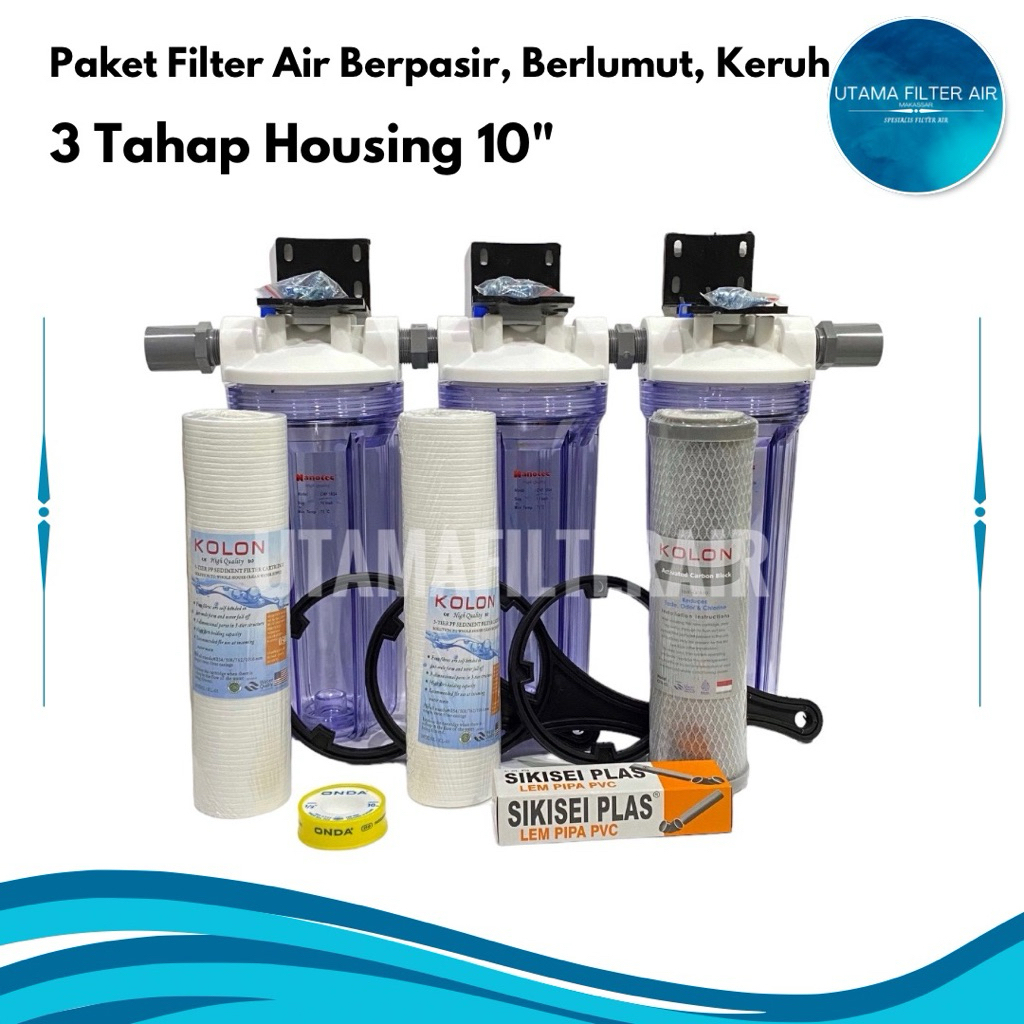 Jual Paket Filter Air 3 Tahap Housing Nanotec 10" Air Sumur / PDAM ...