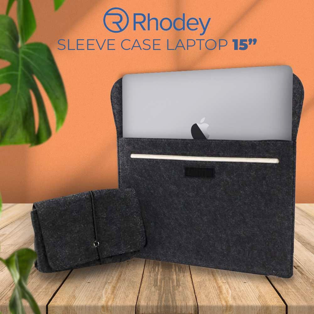 Jual Sleeve Case Laptop Macbook Felt with Pouch 15 Inch - AK01 - Dark ...