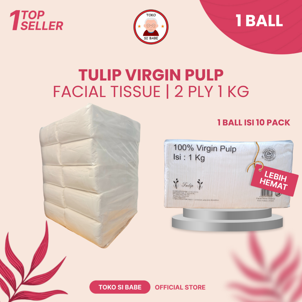 Jual [ PAKET 1 BALL ] TISSUE PULP KILOAN 1 KG | TISSUE TULIP 1000 GRAM ...
