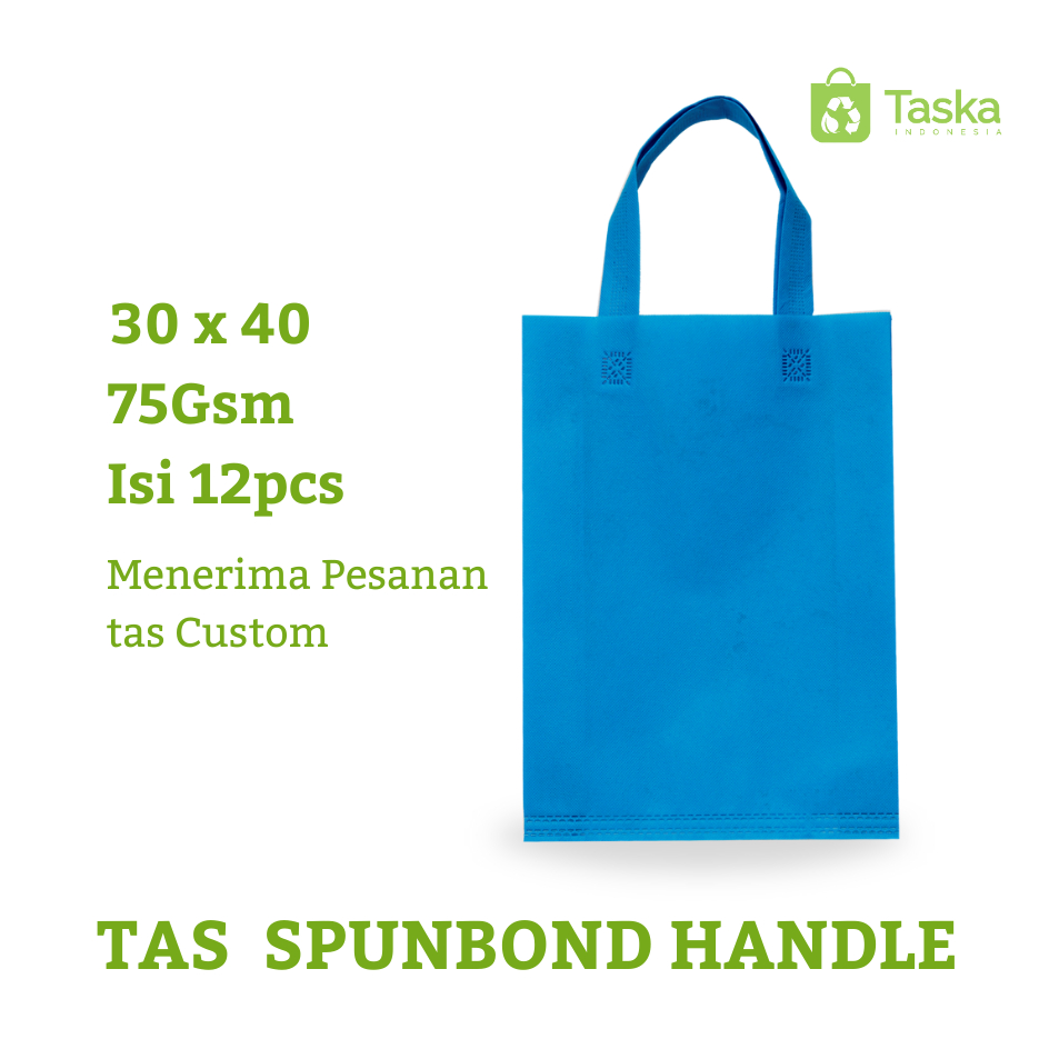 Jual Taska - GOODIE BAG SPUNBOND 75 GSM HANDLE 30x40 SATUAN WARNA BIRU ...