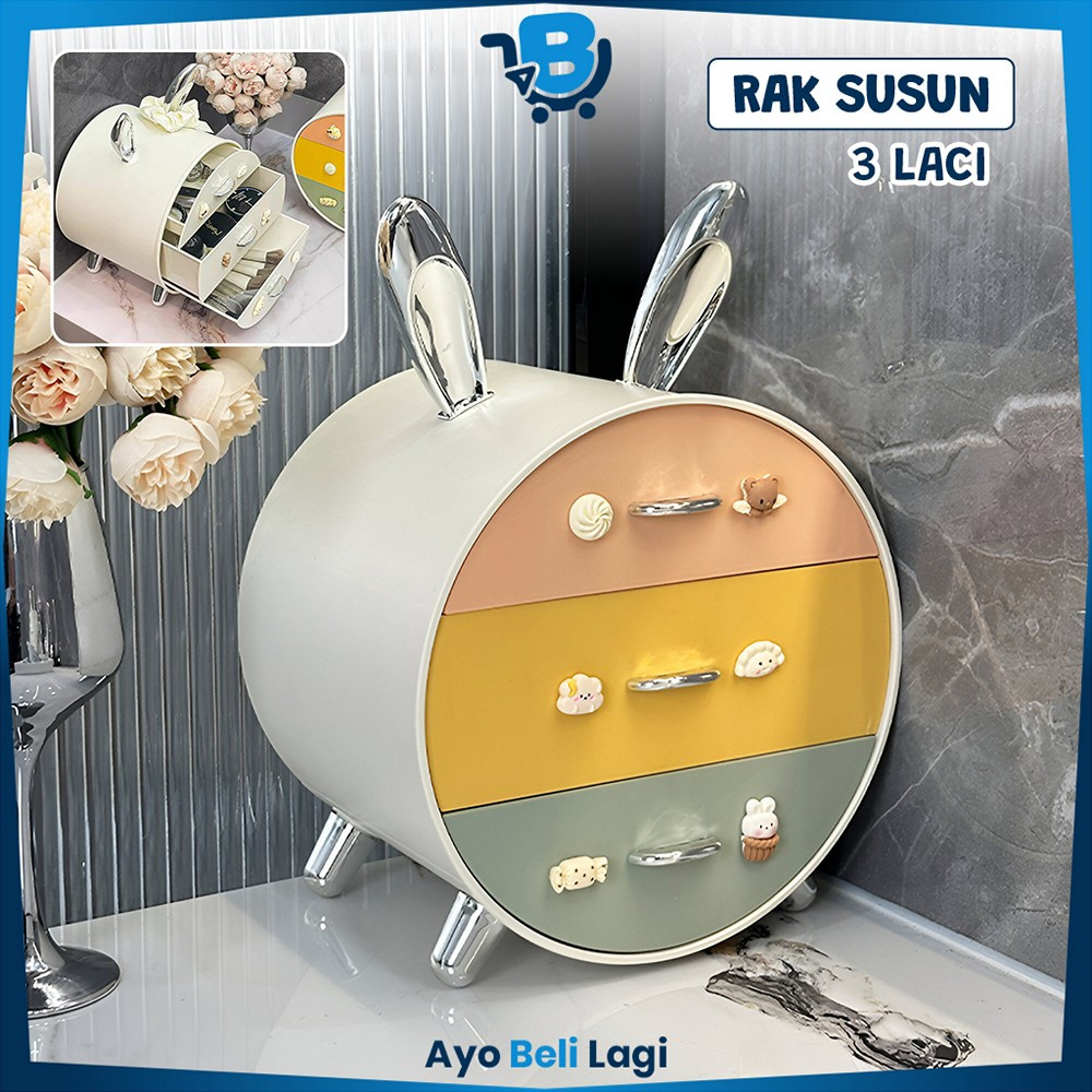 Jual Rak Susun Kelinci Serbaguna Rak Susun 3 Laci / Rak Kosmetik Rak ...