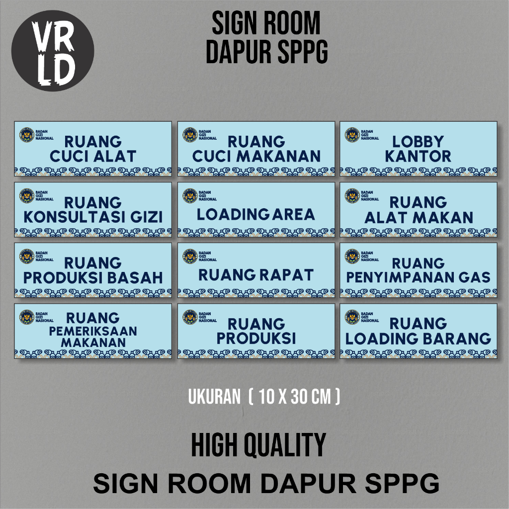 Jual Papan Dapur SPPG / Papan petunjuk Dapur MBG / Sign Room SPPG ...