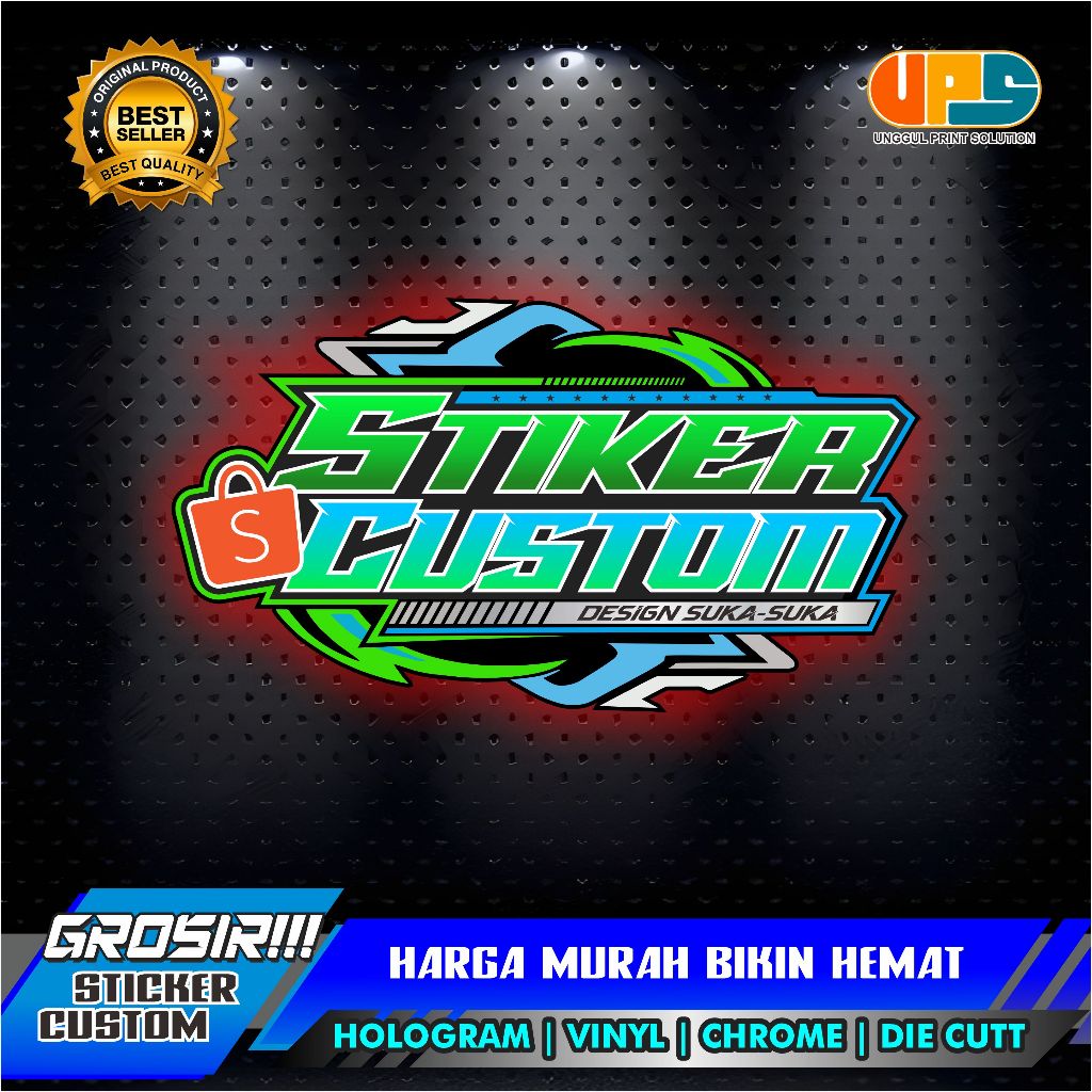 Jual Stiker UV Custom Anti Luntur | Stiker UV Hologram Pelangi Chrome ...