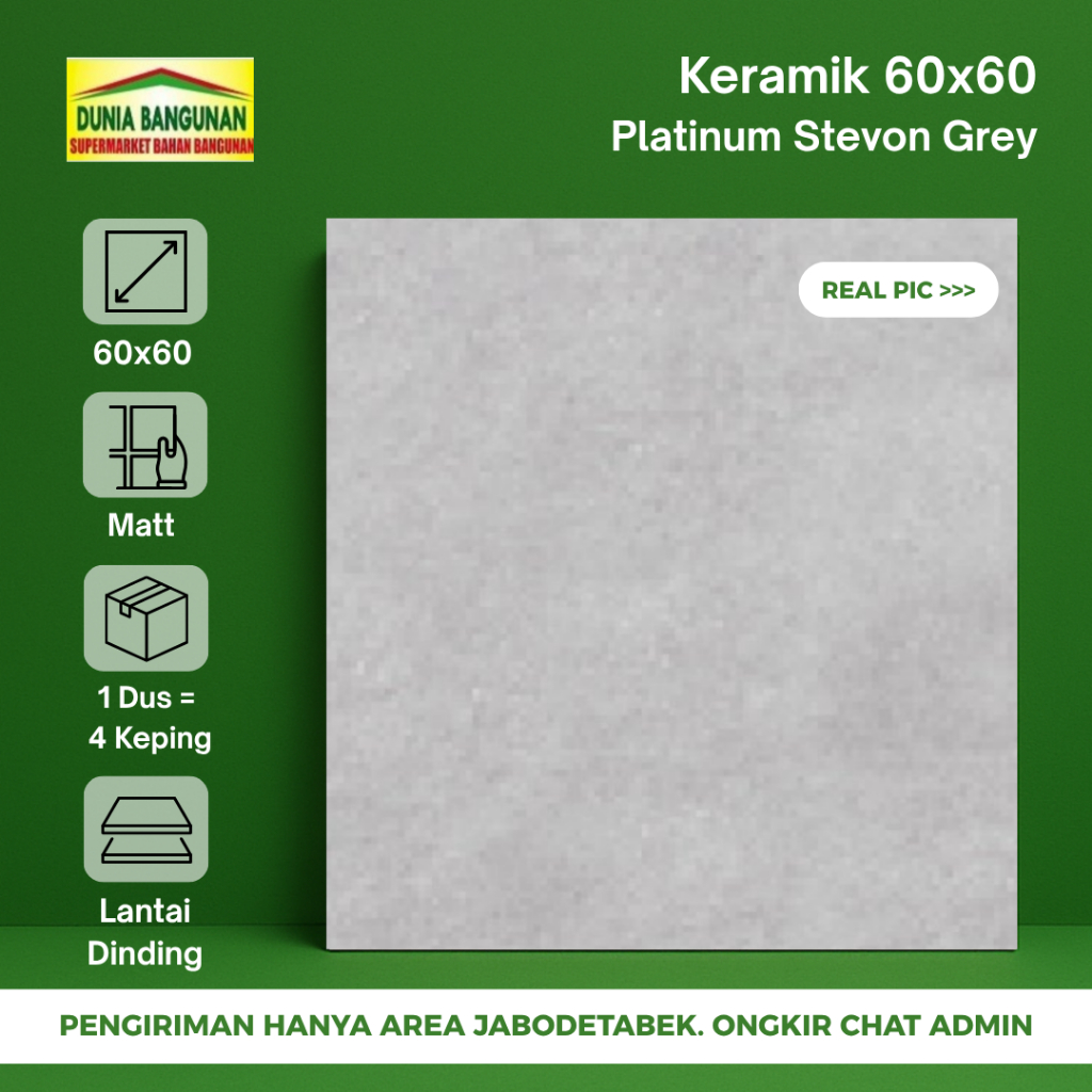 Jual Keramik 60x60 Lantai Platinum Stevon Grey Keramik Lantai Abu Matt ...