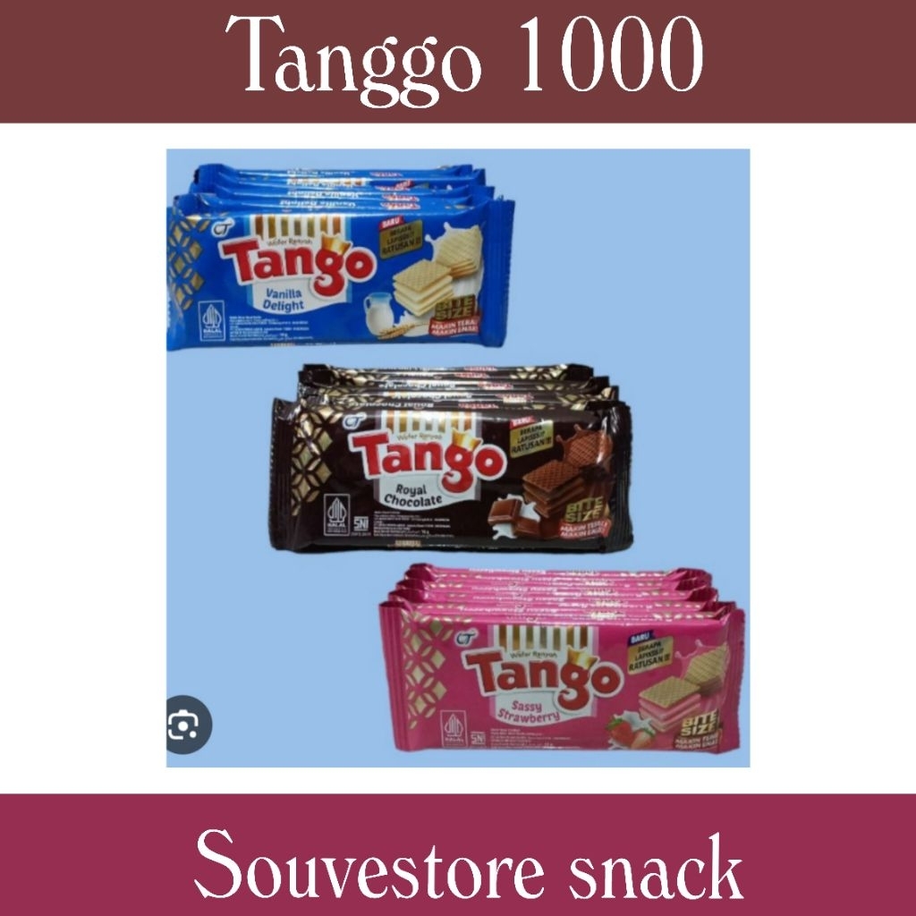 Jual Wafer Tanggo pack 1000 Wafer tango cokelat dan vanila | Shopee ...