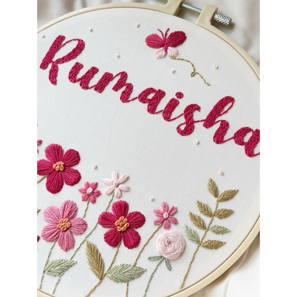 Jual (JASA SULAM JADI) Sulam Tangan Embroidery Baby Name Desain Bordir ...