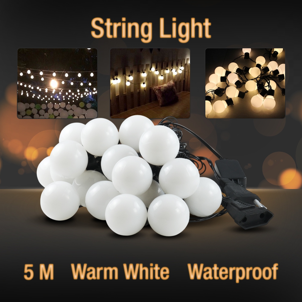 Jual Lampu Hias String Lights Model Bohlam Waterproof 20 LED 5M - PD039 ...