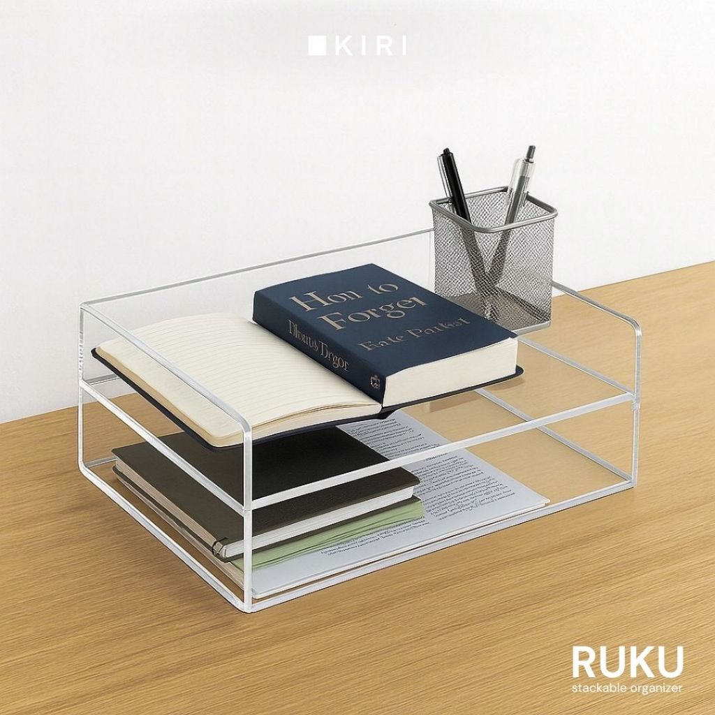 Jual Rak Tumpuk Akrilik | Organizer Meja Transparan | Wadah Kotak ...