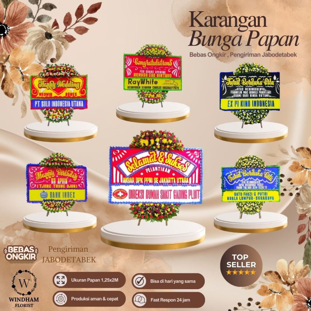 Jual karangan Bunga Papan Logo Promo disc 20% Free kirim seluruh jakarta | Windham Florist ...