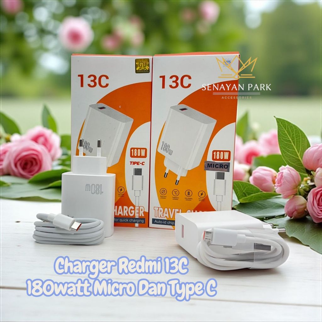 Jual Charger 180W Redmi 13C 5G Fast Charging Kabel Data 1M Micro & Type ...