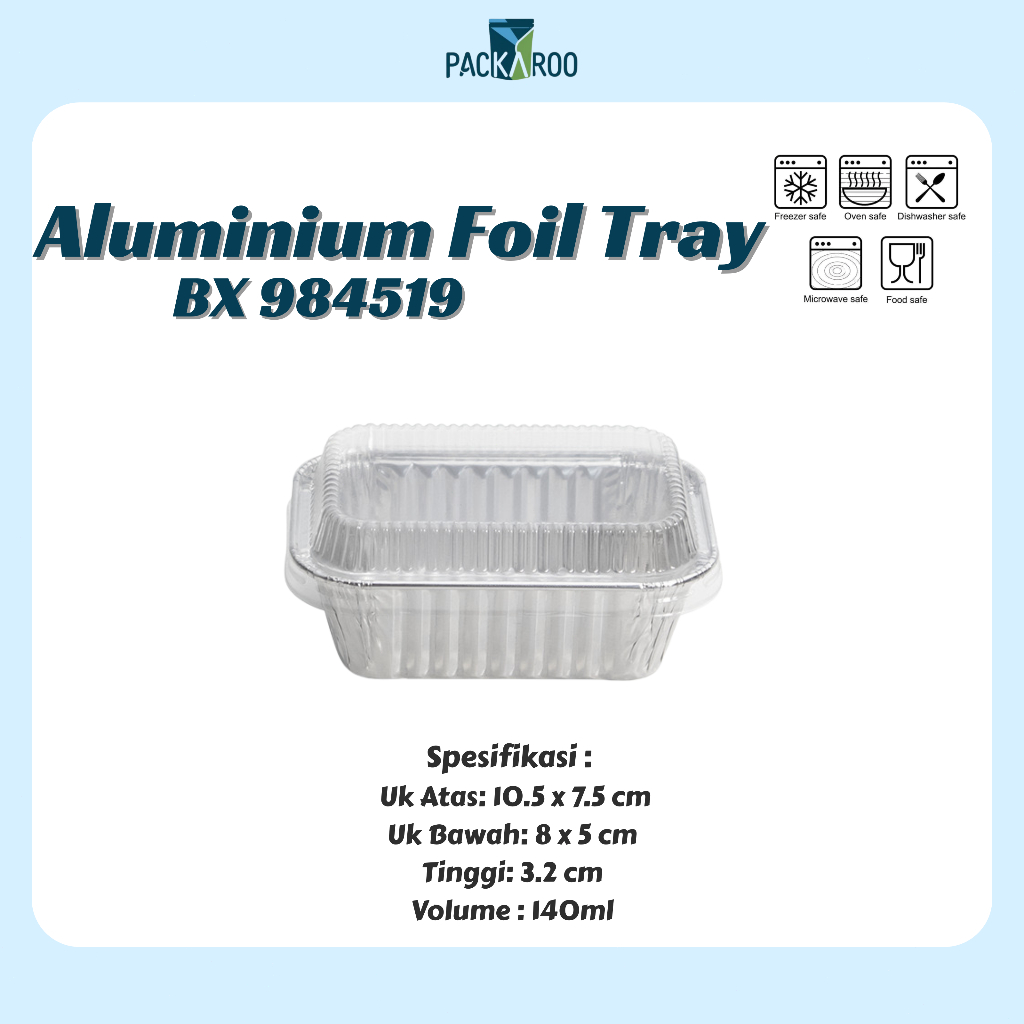 Jual Aluminium Foil Tray Cup BX-984519 + Tutup Mika/ Lasagna, Macaroni Schotel , Dimsum, Mashed ...