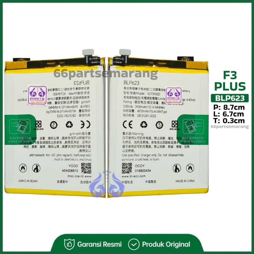 Jual Baterai Batre Battery Oppo F3+ Plus BLP623 New | Shopee Indonesia