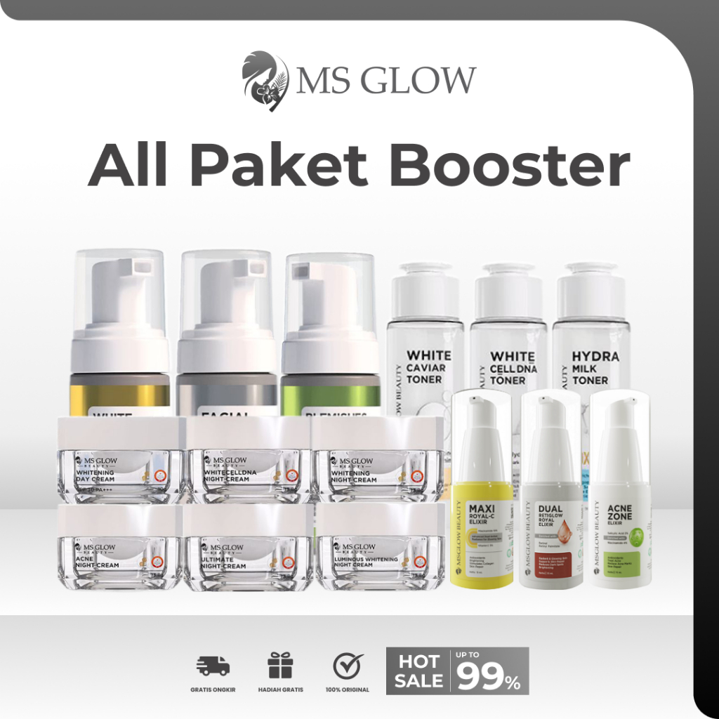 Jual MS GLOW BEAUTY NEW PAKET ELIXIR BOOSTER UPGRADE EXTRA RETINOL ...