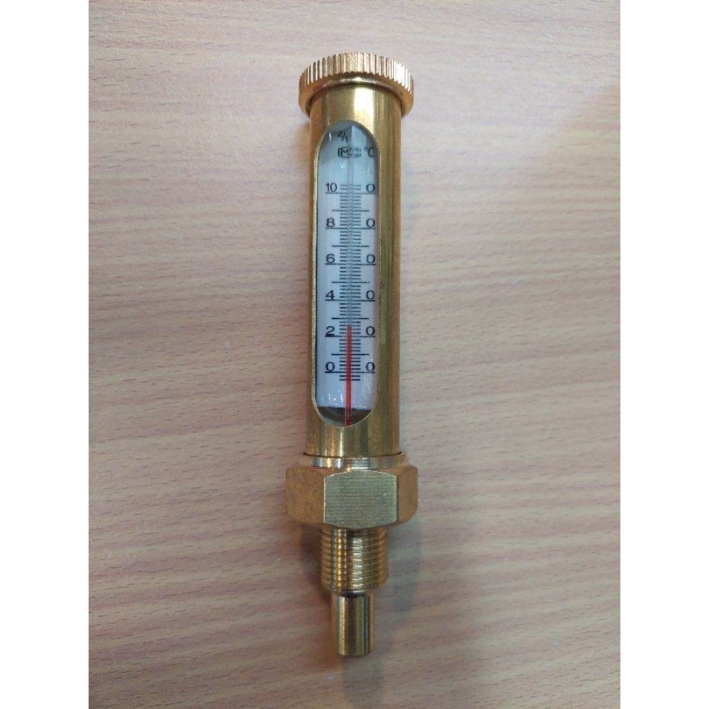 Jual Thermometer kuningan brass untuk mesin ukur suhu 100⁰C 3/8 inchi ...