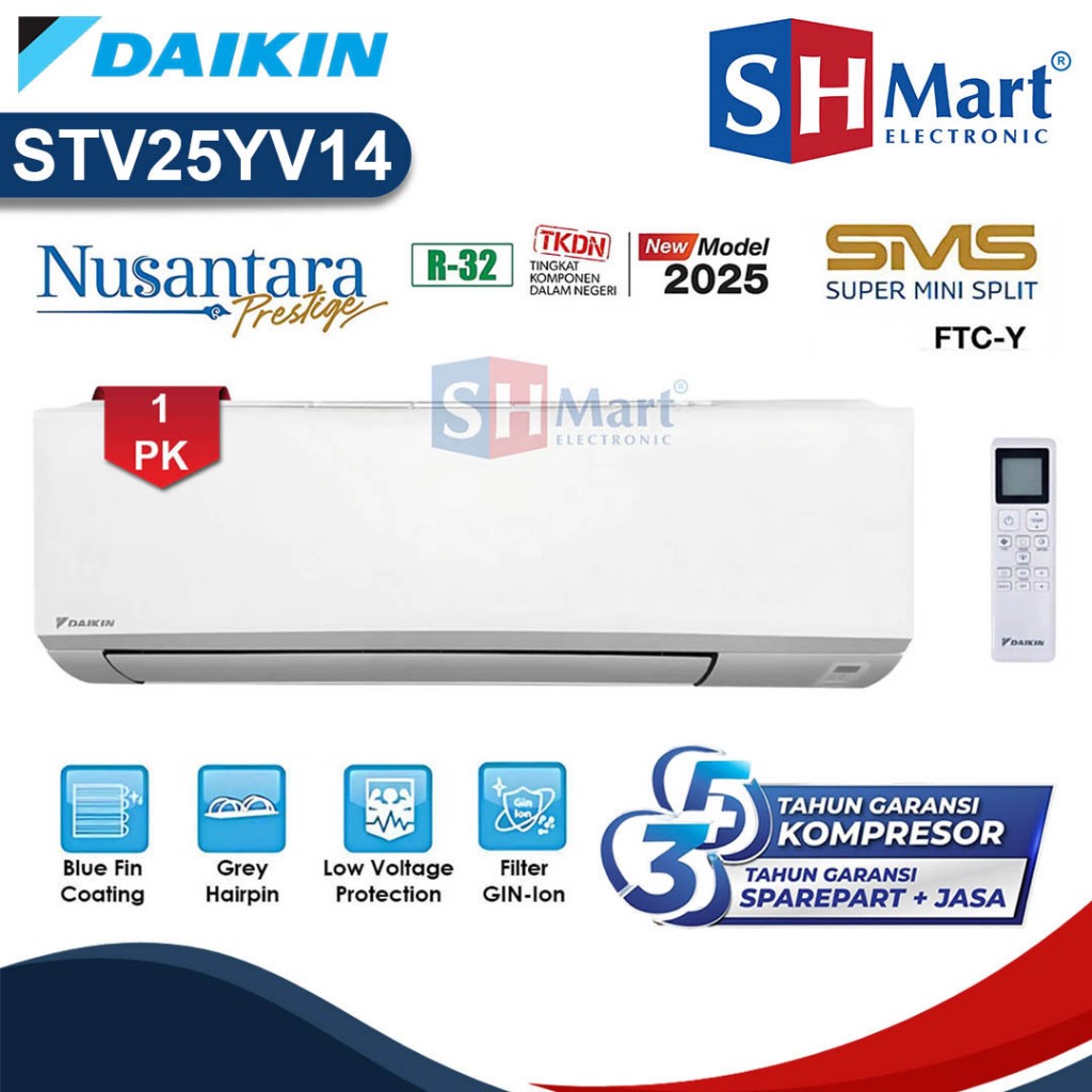 Jual AC 1 PK DAIKIN STANDARD STC25YV / STC 25YV NUSANTARA PRESTIGE ...
