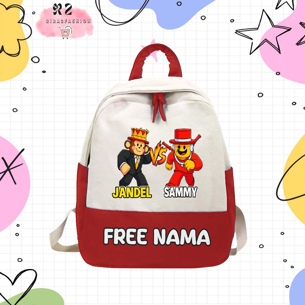 Jual [FREE NAMA] Tas Ransel Backpack Anak Sekolah TK/SD Motif JANDEL VS ...