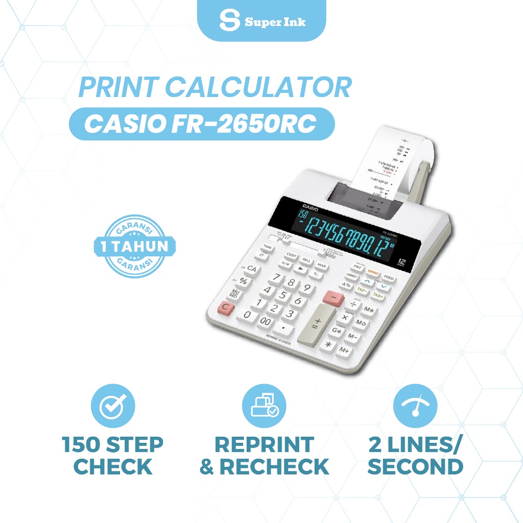 Jual Casio FR-2650RC Kalkulator Printer 12 Digit Dengan Reprint, Mark ...