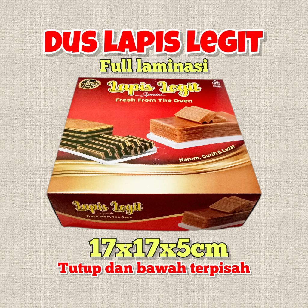 Jual Dus lapis legit box kue lapis legit 17x17x5cm isi 50 pcs | Shopee ...