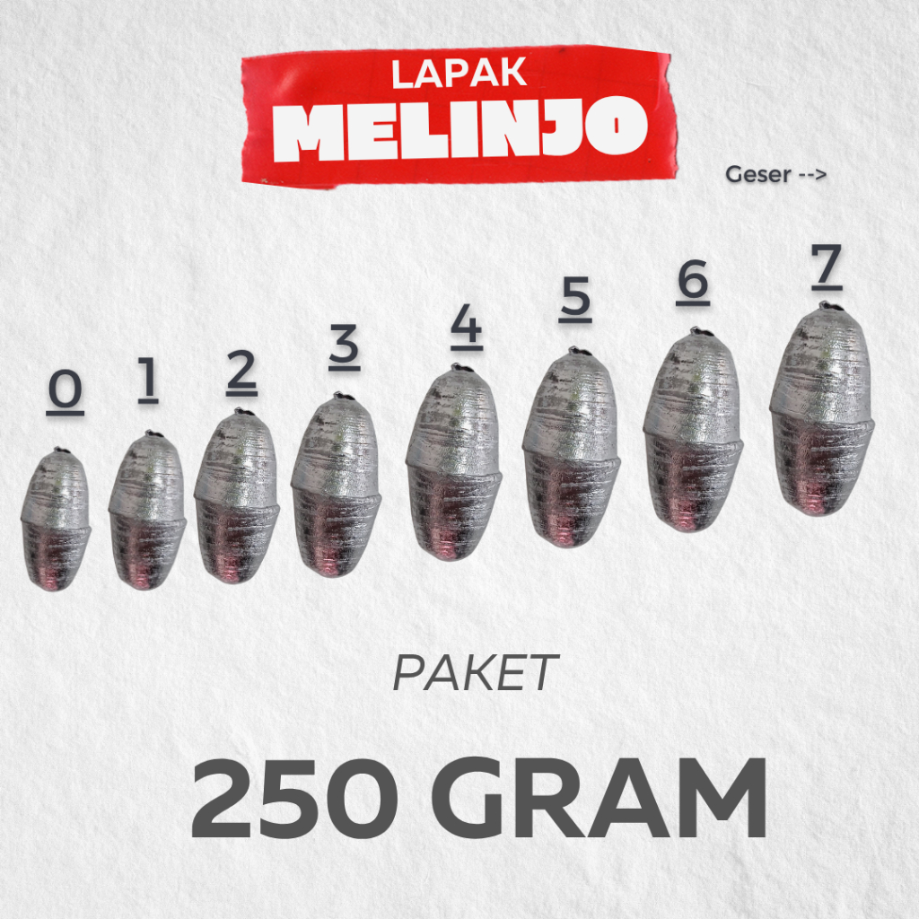 Jual Paket 1/4 KG | Timah Pemberat Pancing Model MELINJO | Aerodinamis ...