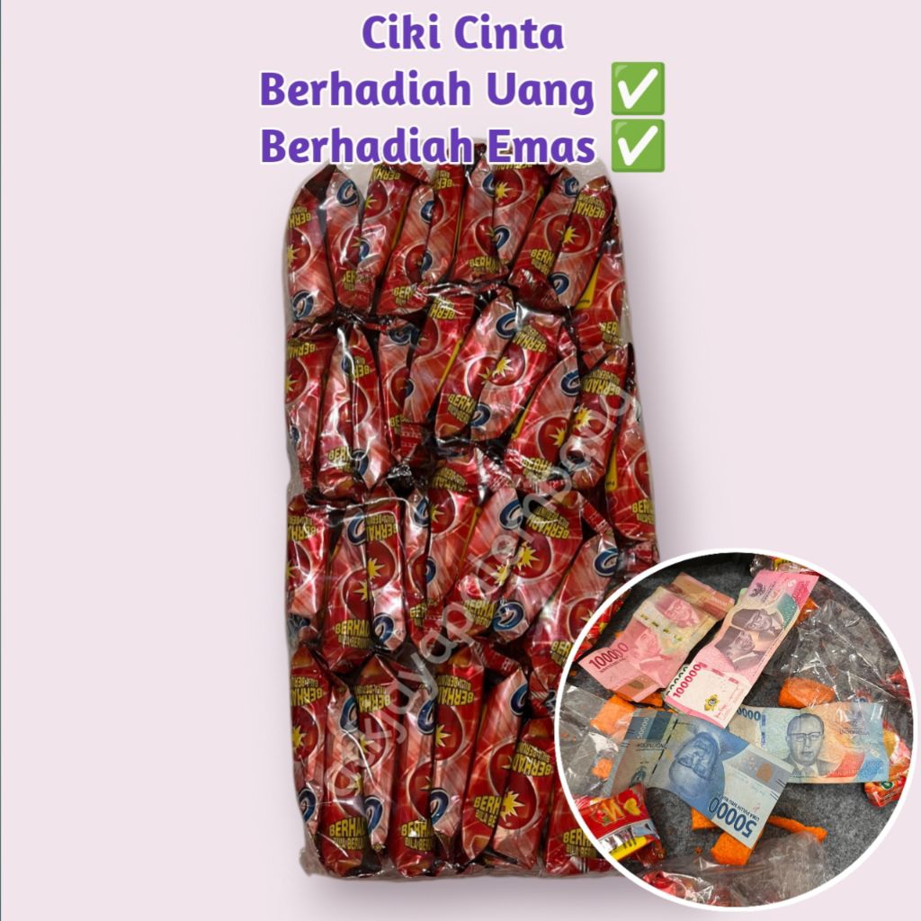 Jual [Free Packing Kardus] Jajanan anak snack ciki cinta berhadiah uang ...