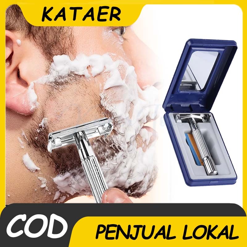 Jual Alat Cukur Jenggot Kumis Manual Pisau Cukur Pria Dua Sisi Safety ...