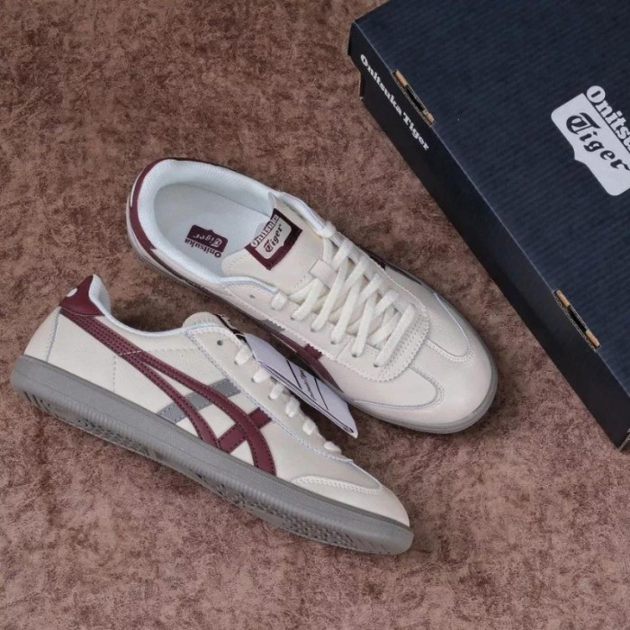 Jual Sepatu Sneakers Onitsuka Tokuten White Maroon Grey / White ...