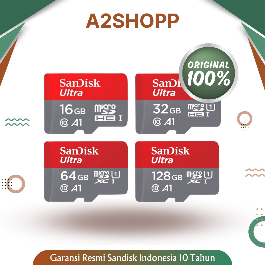Jual Memory Card MicroSD 16GB 32GB 64GB 128GB SanDisk Ultra A1 upto ...