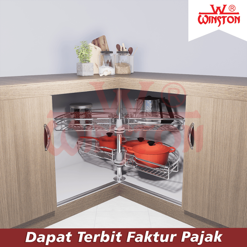 Jual Rak Serbaguna Putar Swing Out Rack 2 Susun 180 derajat for Kitchen ...