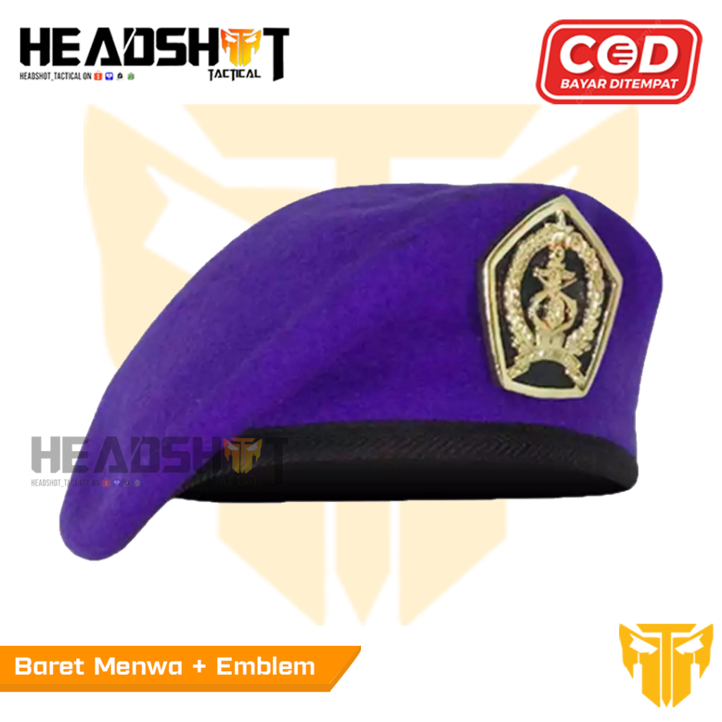 Jual Baret Menwa Plus Emblem - Baret Camel Menwa Set Emblem - Baret ...