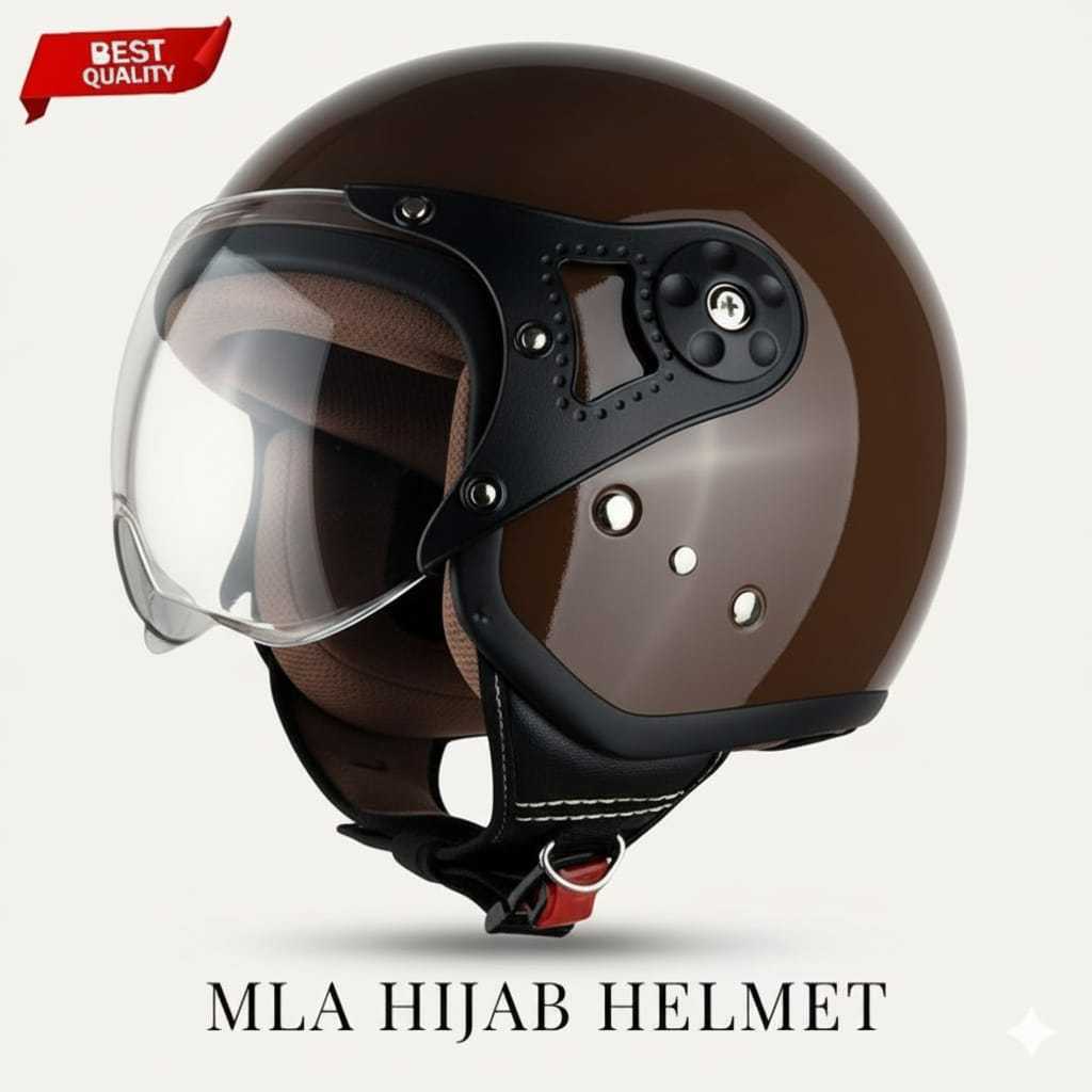 Jual HELEM HIJAB Helm Bogo Retro Mla Hijab Dewasa Kaca Pilot SNI ...