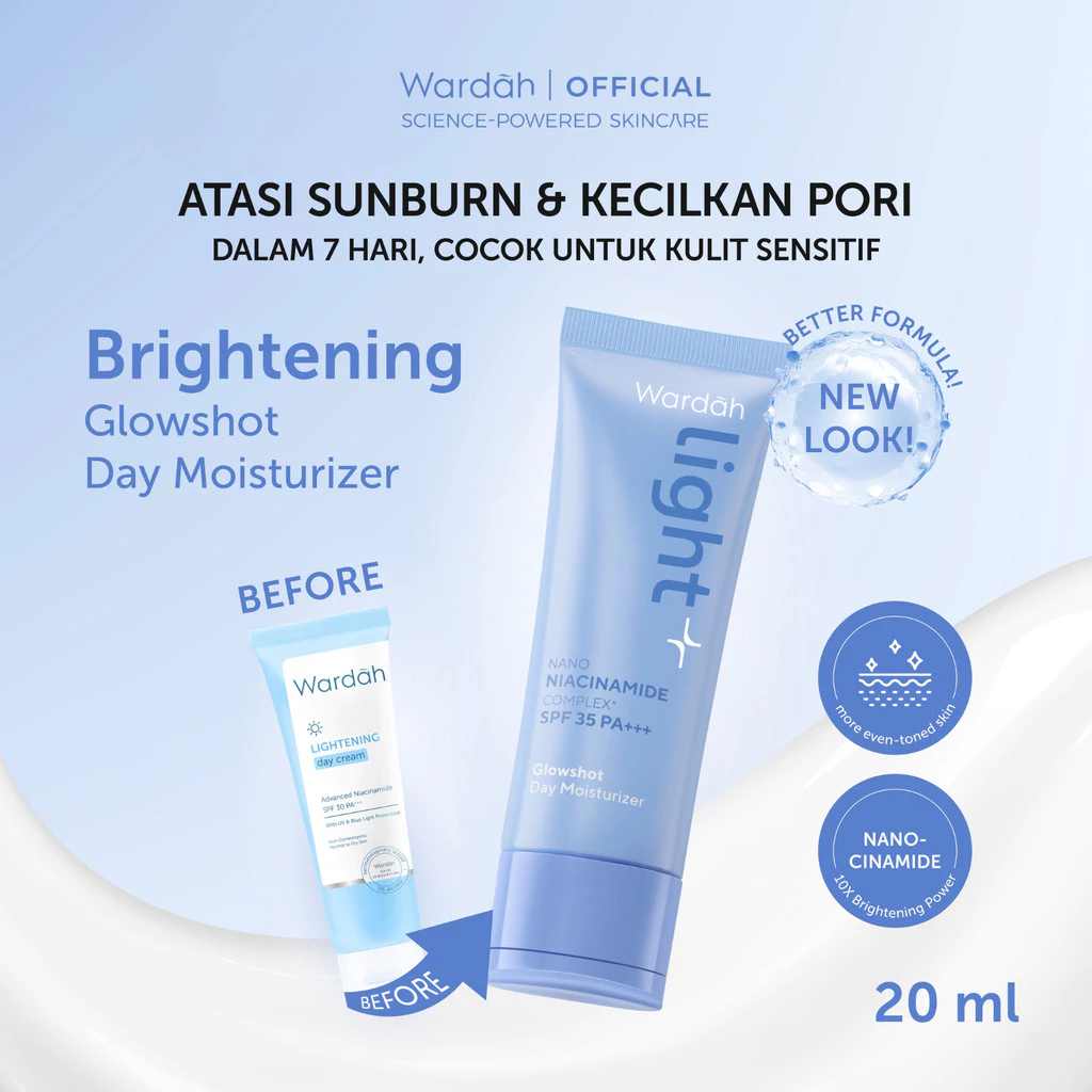 Jual New ! Wardah Lightening Glowshot Day Moisturizer 20ml & 30 gr ...