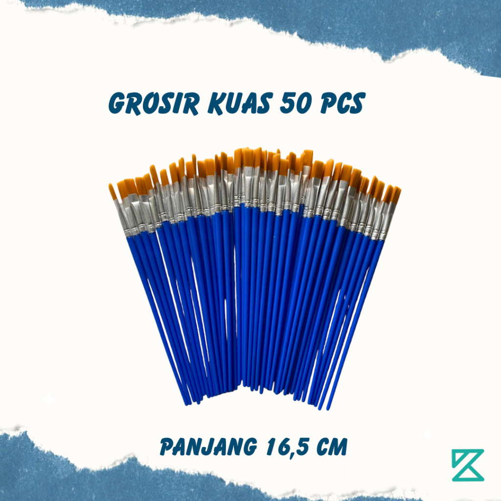 Jual Grosir Kuas Lukis 50 Pcs Ukuran Panjang 16,5 Cm Tebal Dan Lembut ...