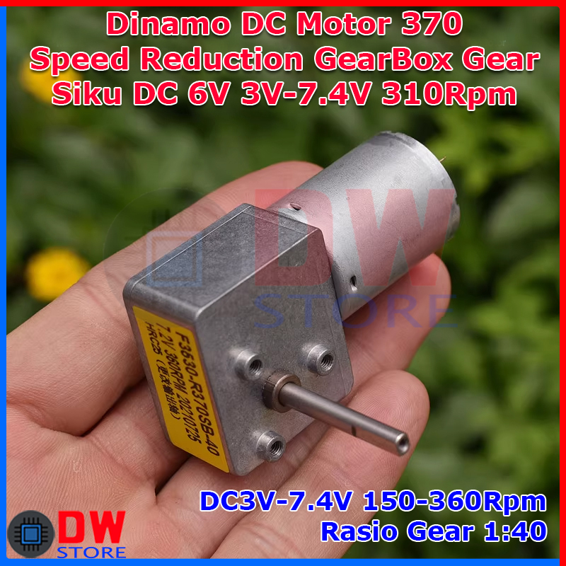 Jual Dinamo DC Motor RS-370 370 Speed Reduction Gearbox Gear Box Siku ...