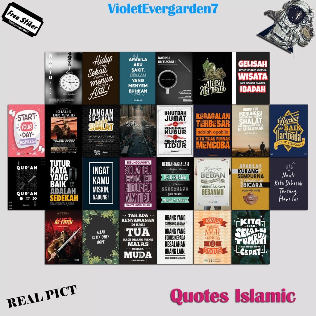 Jual POSTER TEMPEL QUOTES ISLAMIC/ HIASAN DINDING KAMAR AESTHETIC ...