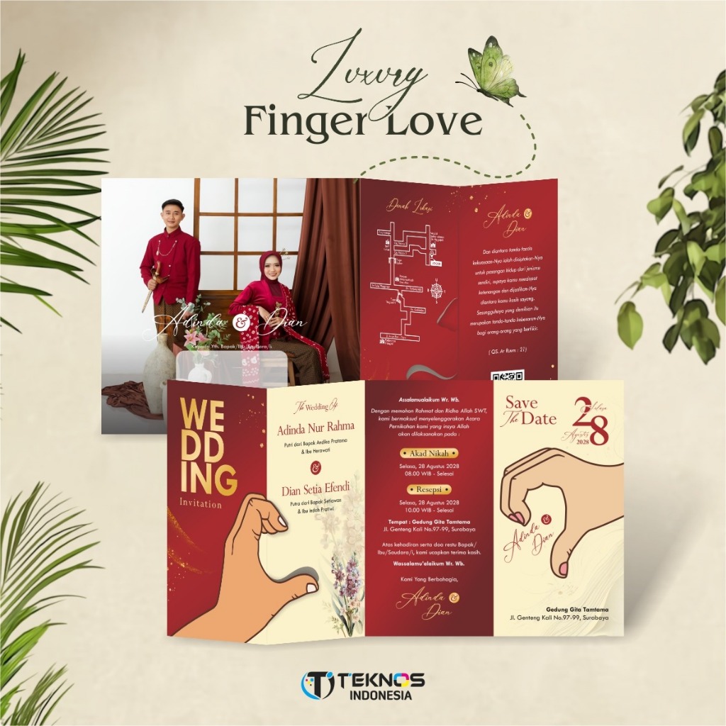 Jual UNDANGAN PERNIKAHAN CUSTOM FOTO - UNDANGAN NIKAH LUXURY FINGER ...