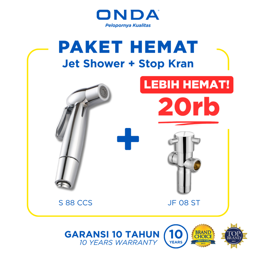 Jual ONDA PAKET HEMAT Jet Shower Spray dan Stop Kran - Jet Shower S 88 ...