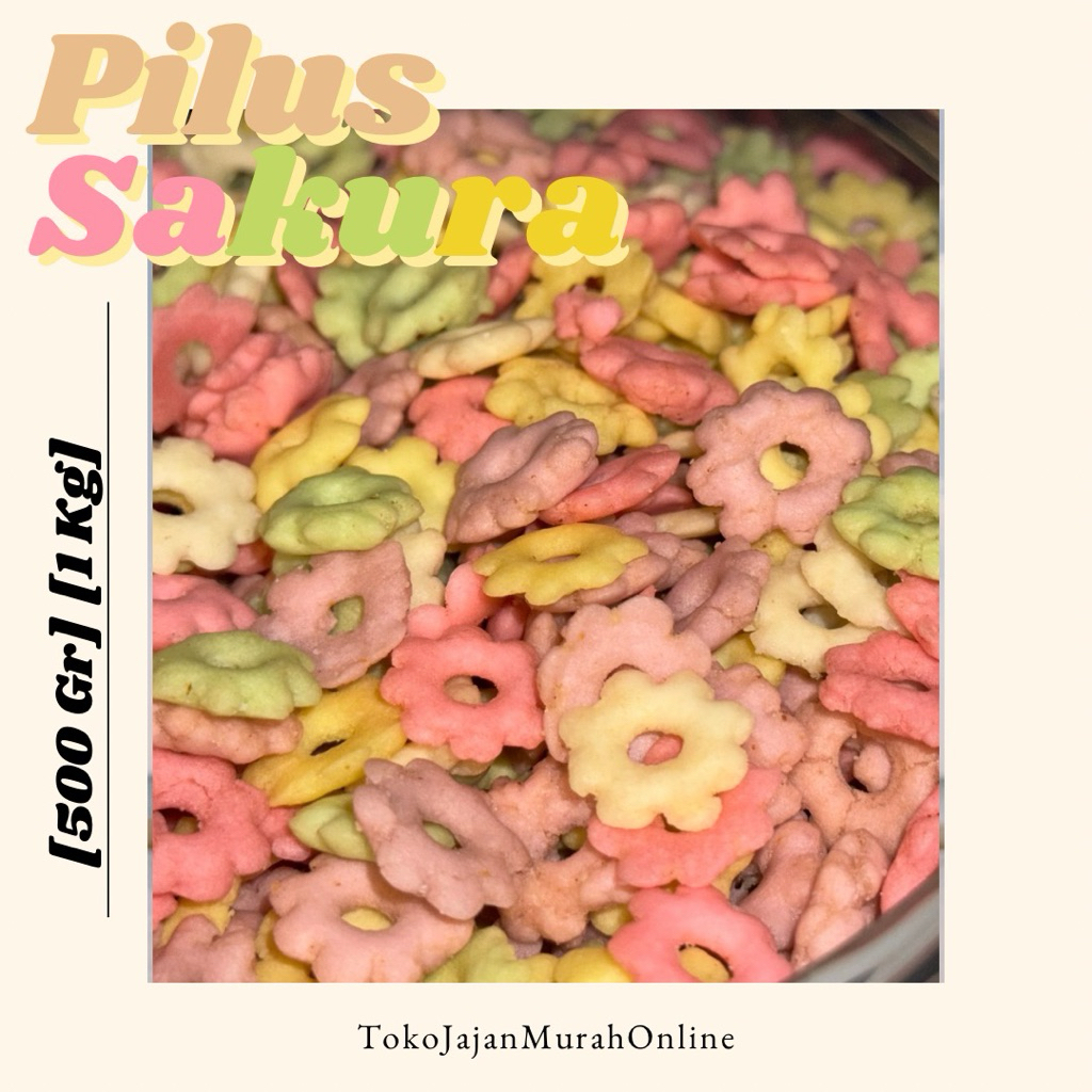 Jual Pilus Snack Jadul Sakura Ajisan Warna Warni [500 gr] [1 kg ...