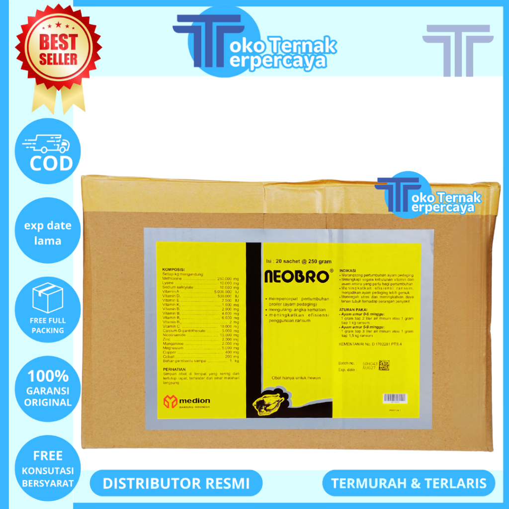 Jual NEOBRO 250 Gram MEDION 1 DUS isi 20 Sachet - Vitamin Penambah ...