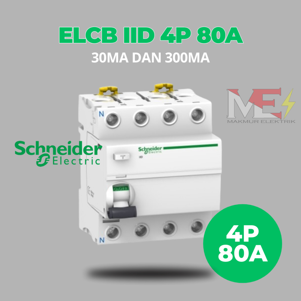 Jual ELCB SCHNEIDER RCCB IID ACTI9 4P 80A 30MA 300MA ORIGINAL SNI | Shopee Indonesia