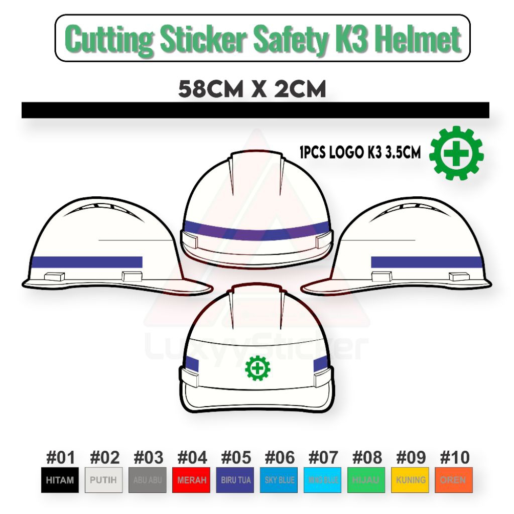 Jual Cutting Stiker Safety Helm K3 - Sticker Custom List L58cm | Shopee ...