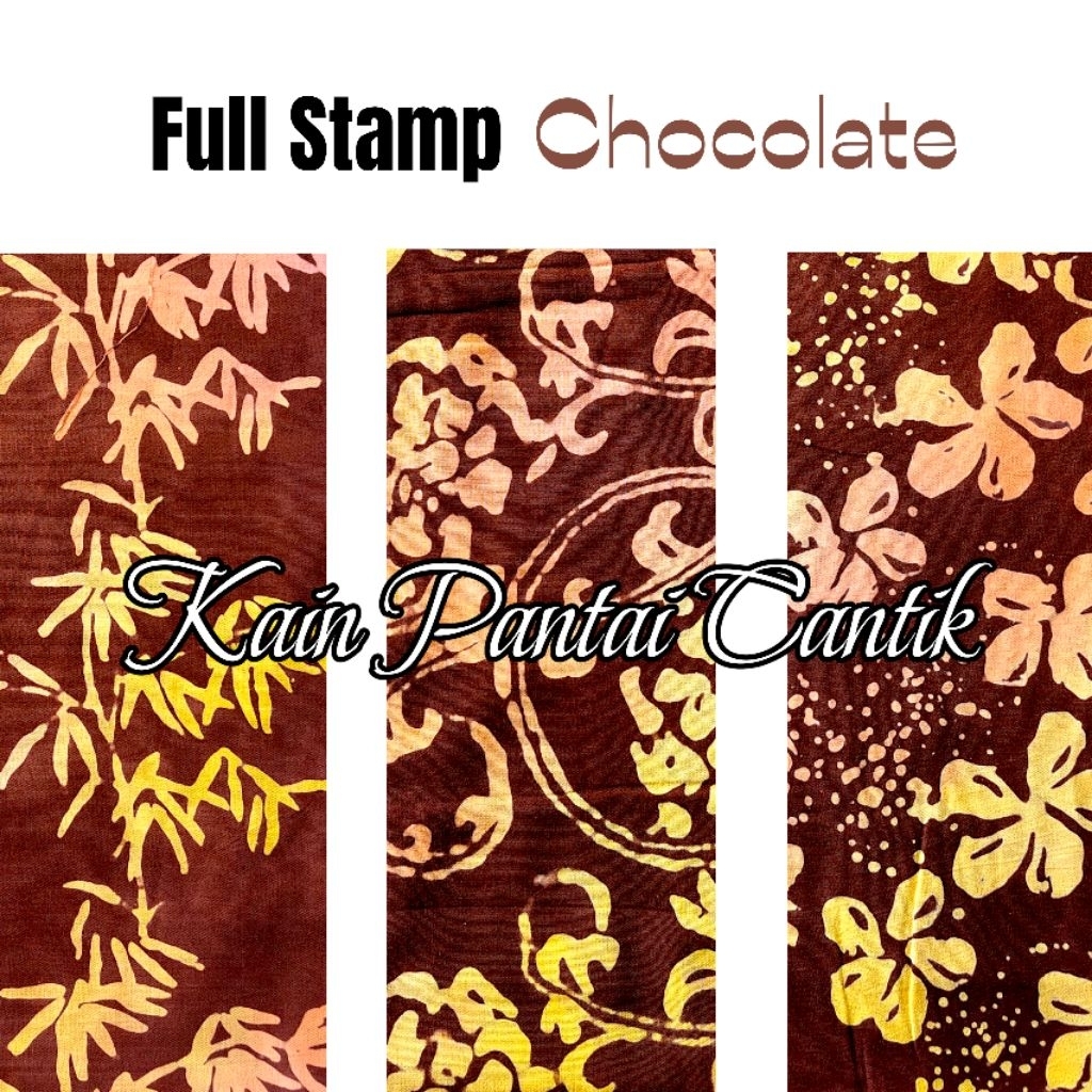 Jual KainPantaiCantik - FULL STAMP DARK CHOCO - Kain Pantai Bali ...