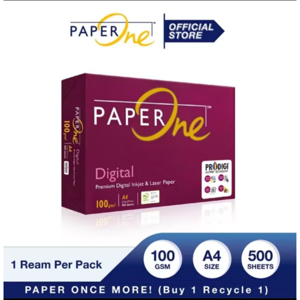 Jual Kertas HVS A4 100 Gram Paper One 1 Rim | Shopee Indonesia