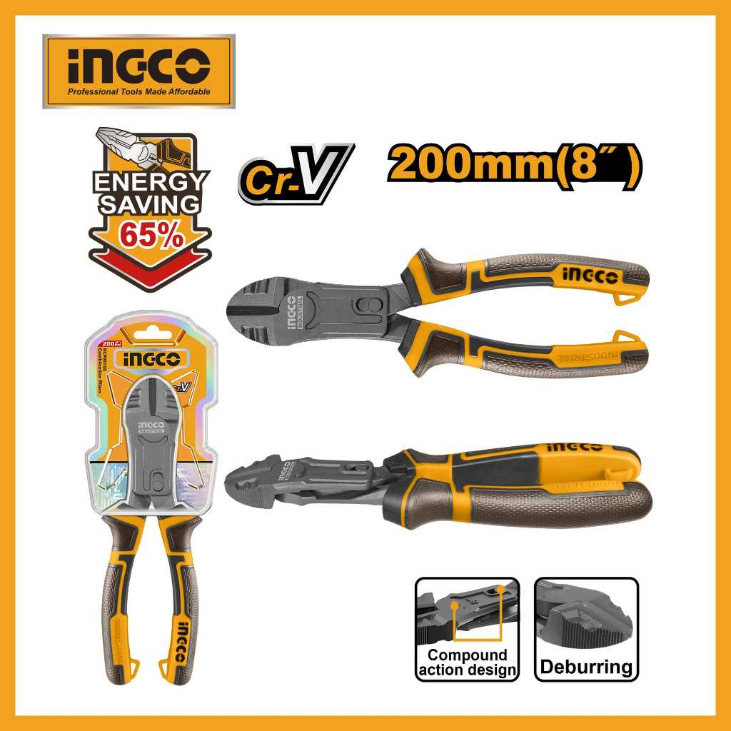 Jual Tang Potong 8" Inch Multiguna INGCO HCDCP58200 Diagonal Cutting ...