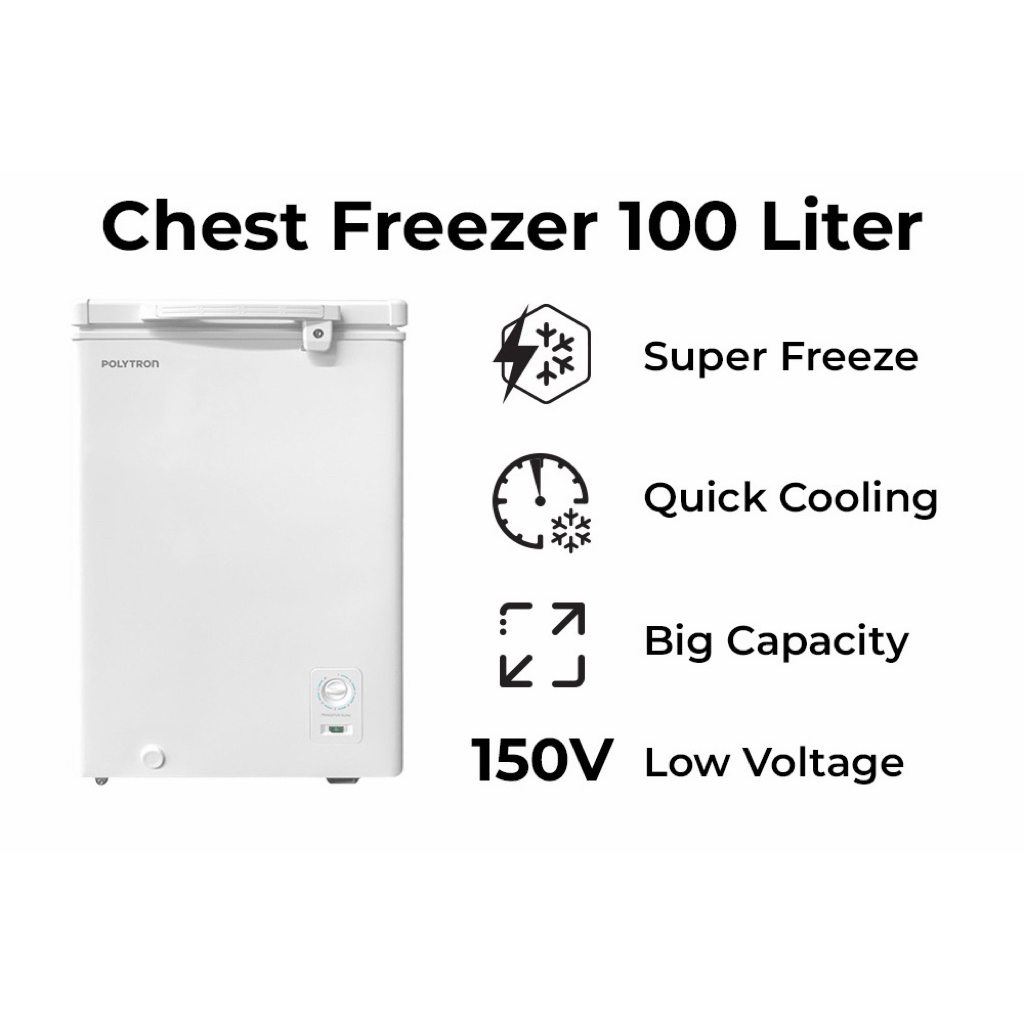 Jual POLYTRON PCF-118 CHEST FREEZER BOX 100 LITER 80 WATT (NEW ...